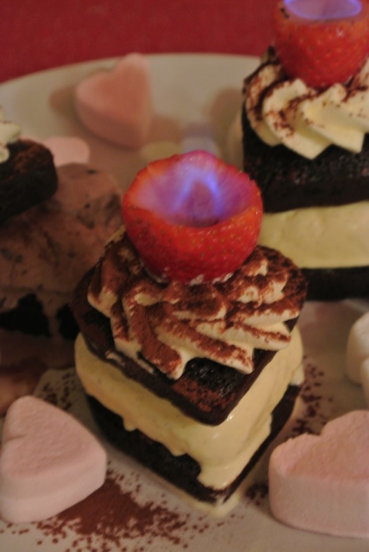 Chocolate Icecream Valentines Hearts & Flaming Strawberry | Baking ...